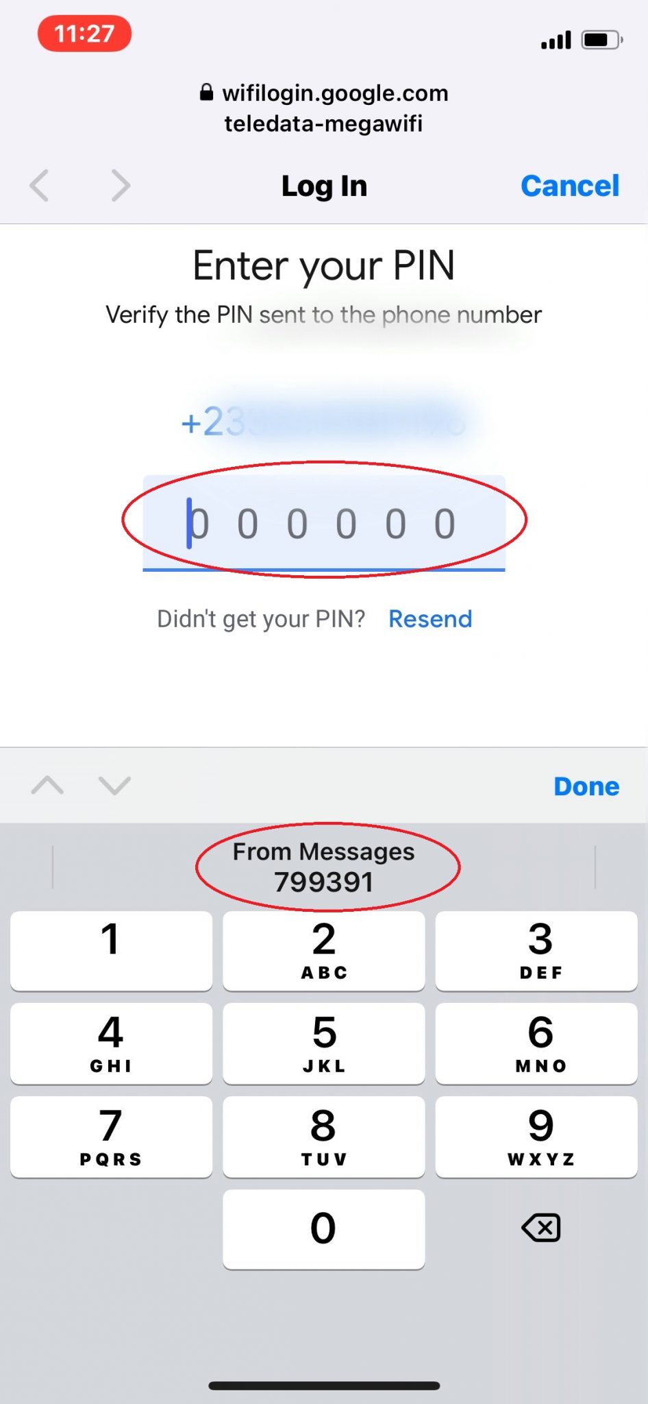 mobile_ios_enter_sms_verification_code - Teledata ICT